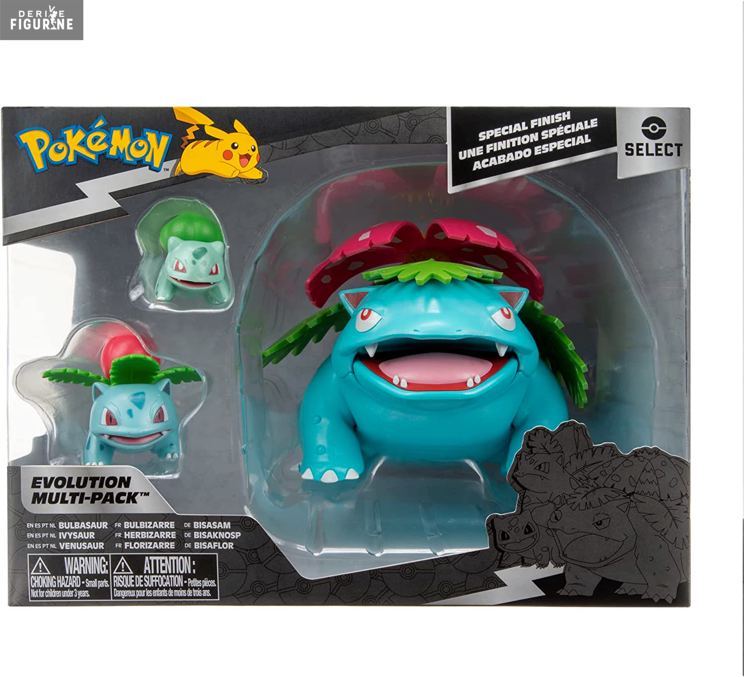 Pack figures Bulbasaur, Ivysaur & Venusaur, Select Evolution Multipack ...