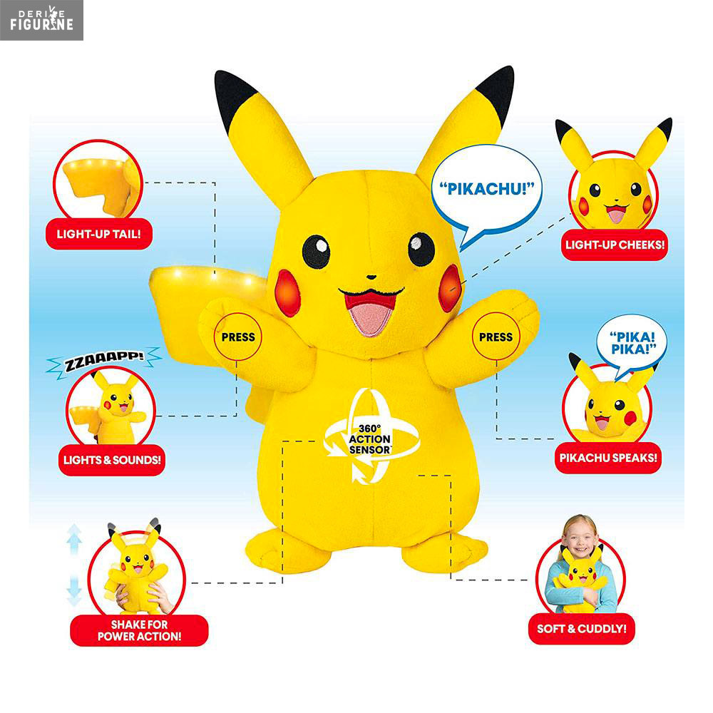 Pikachu sound and light plush, Power Action - Pokemon - Jazwares
