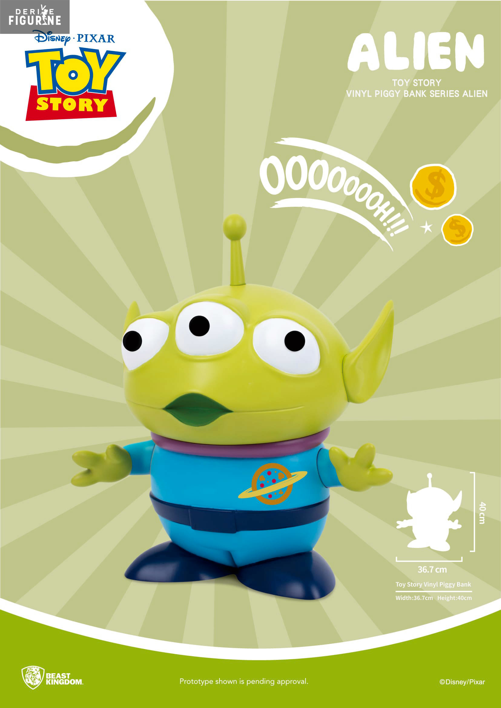 Figure Alien or Hamm, Piggy Vinyl - Disney/Pixar, Toy Story - Beast Kingdom