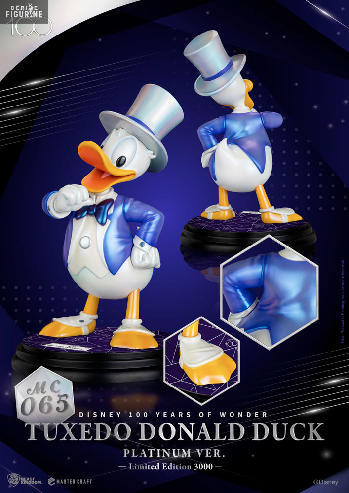 Figurine Tuxedo Donald Duck Platinum, Master Craft - Disney - Beast Kingdom