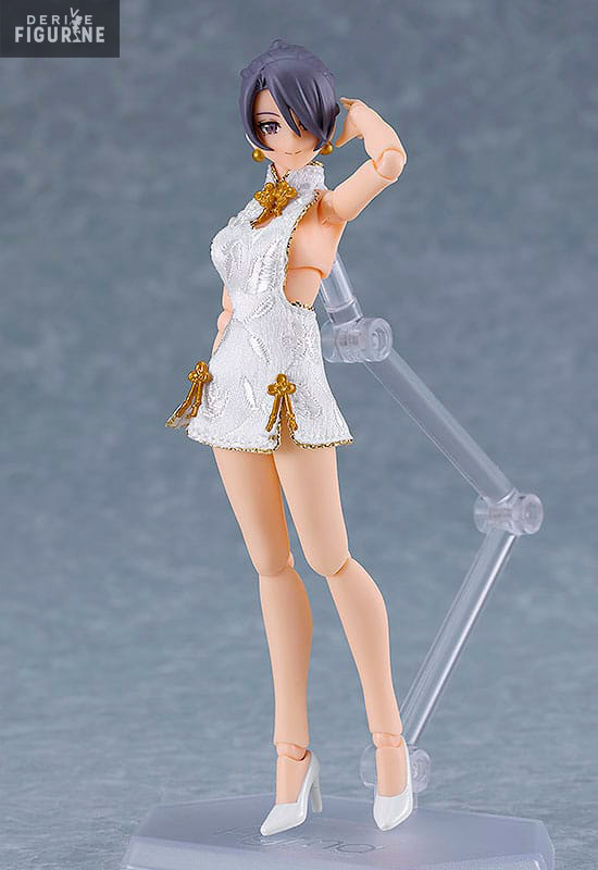 Female Body (Mika) figure, Mini Skirt Chinese Dress Outfit (White ...