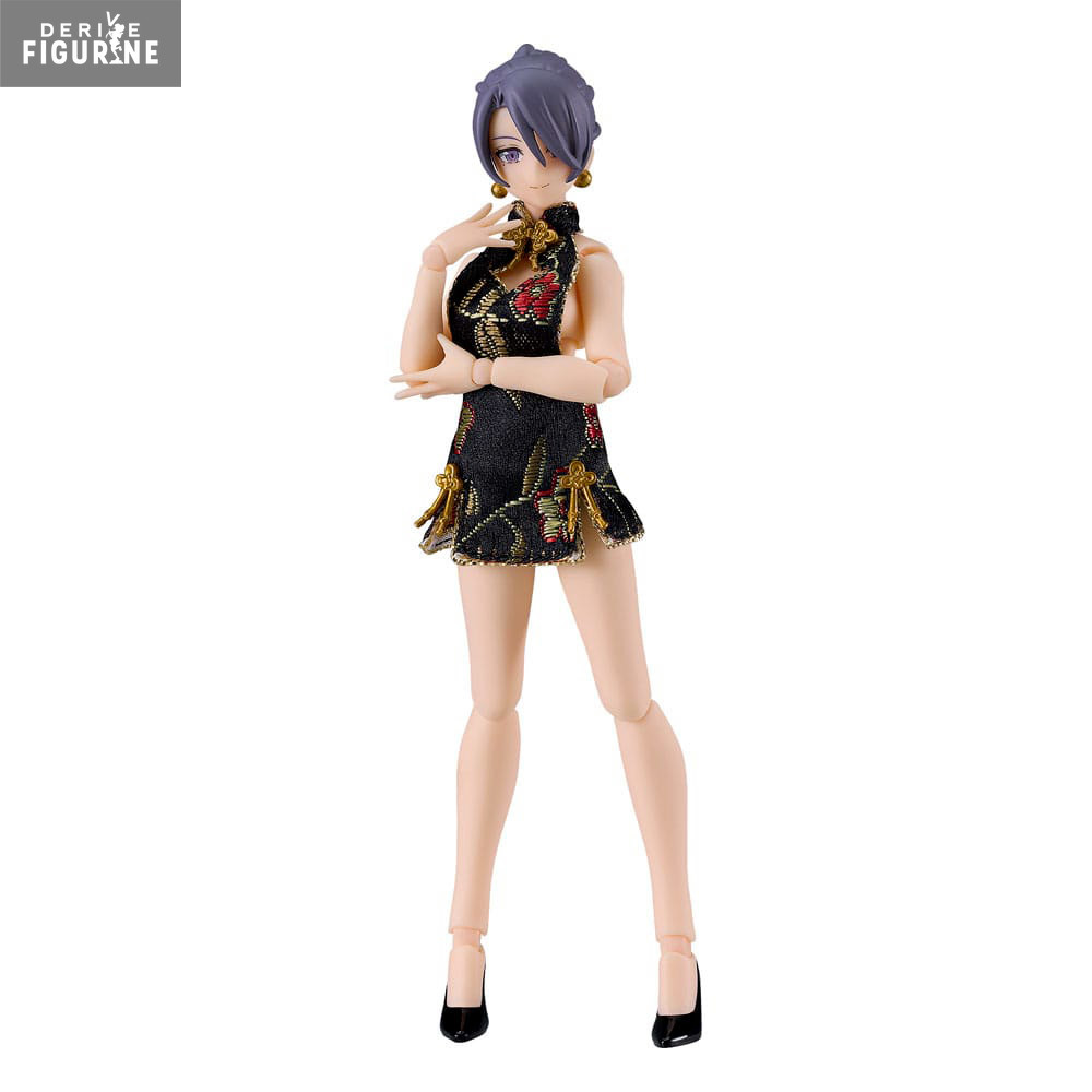 Female Body (Mika) figure, Mini Skirt Chinese Dress Outfit (Black), Figma - Original Character ...