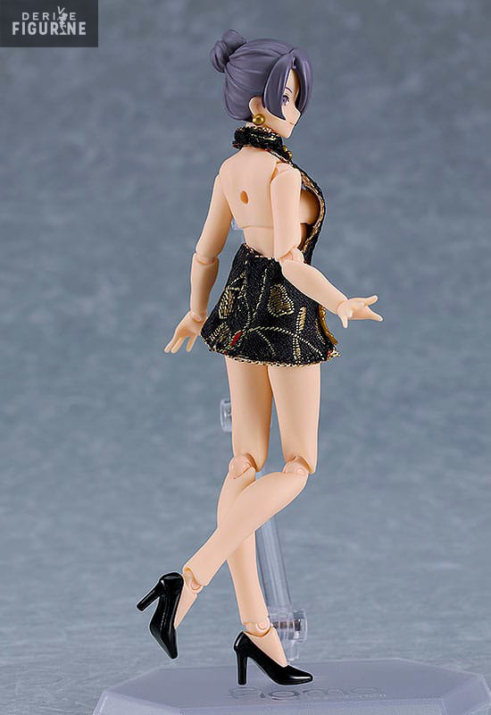 Figurine Female Body (Mika), Mini Skirt Chinese Dress Outfit (Black), Figma - Original Character ...