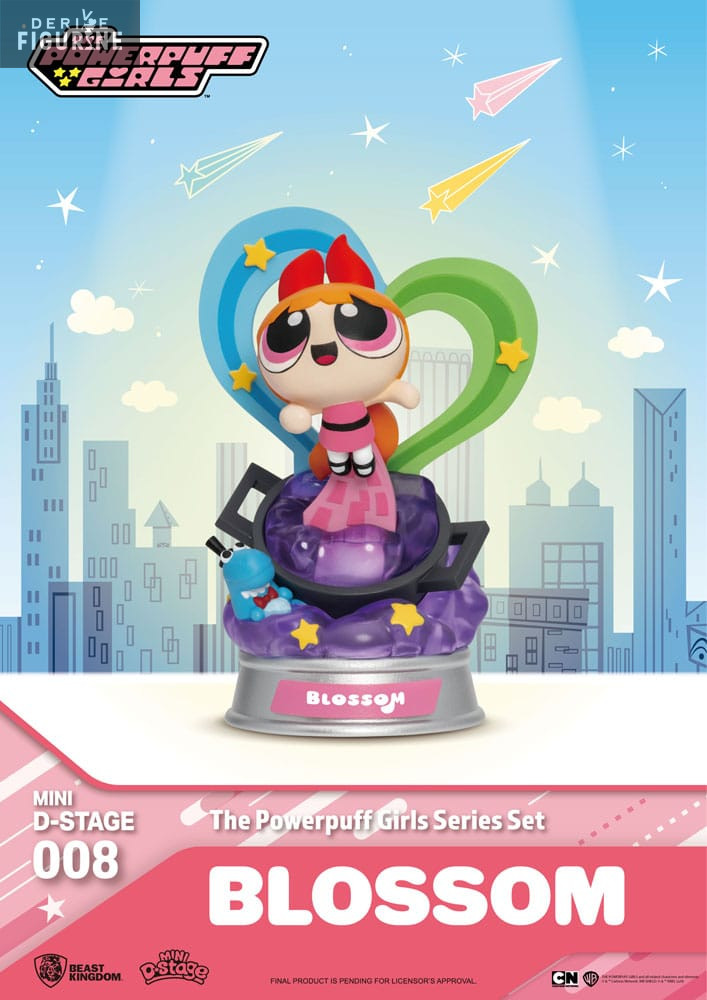 Pack 6 figures The Powerpuff Girls, Mini Diorama Stage - Beast Kingdom