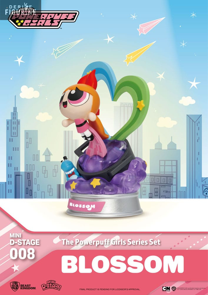 Pack 6 figures The Powerpuff Girls, Mini Diorama Stage - Beast Kingdom