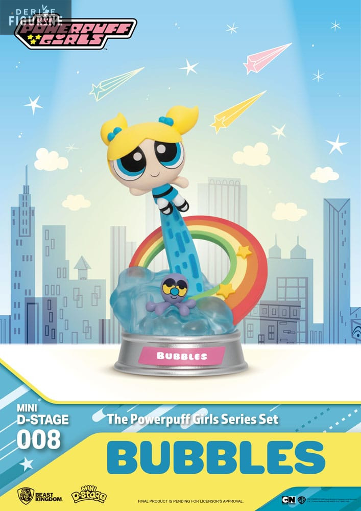 Pack 6 figures The Powerpuff Girls, Mini Diorama Stage - Beast Kingdom