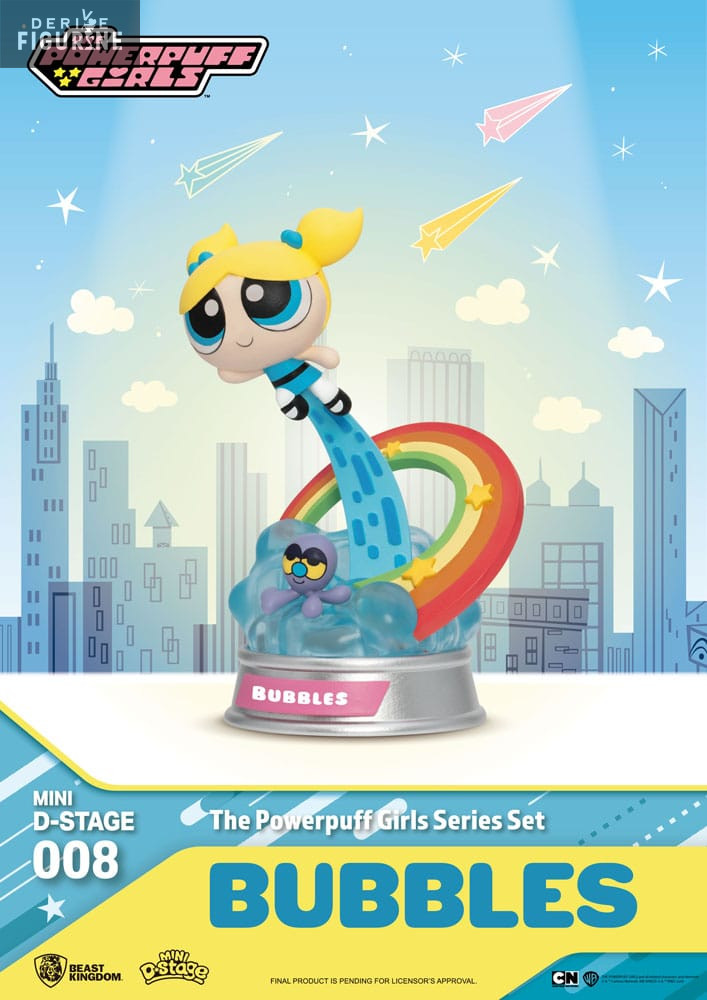 Pack 6 figures The Powerpuff Girls, Mini Diorama Stage - Beast Kingdom