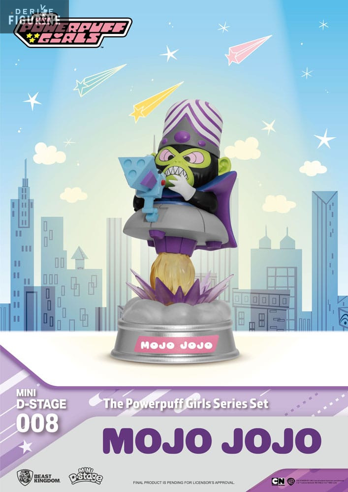 Pack 6 figures The Powerpuff Girls, Mini Diorama Stage - Beast Kingdom