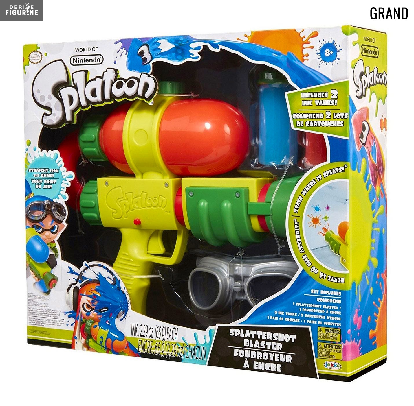 Splattershot ink gun, large or small blaster - Splatoon - Jakks Pacific