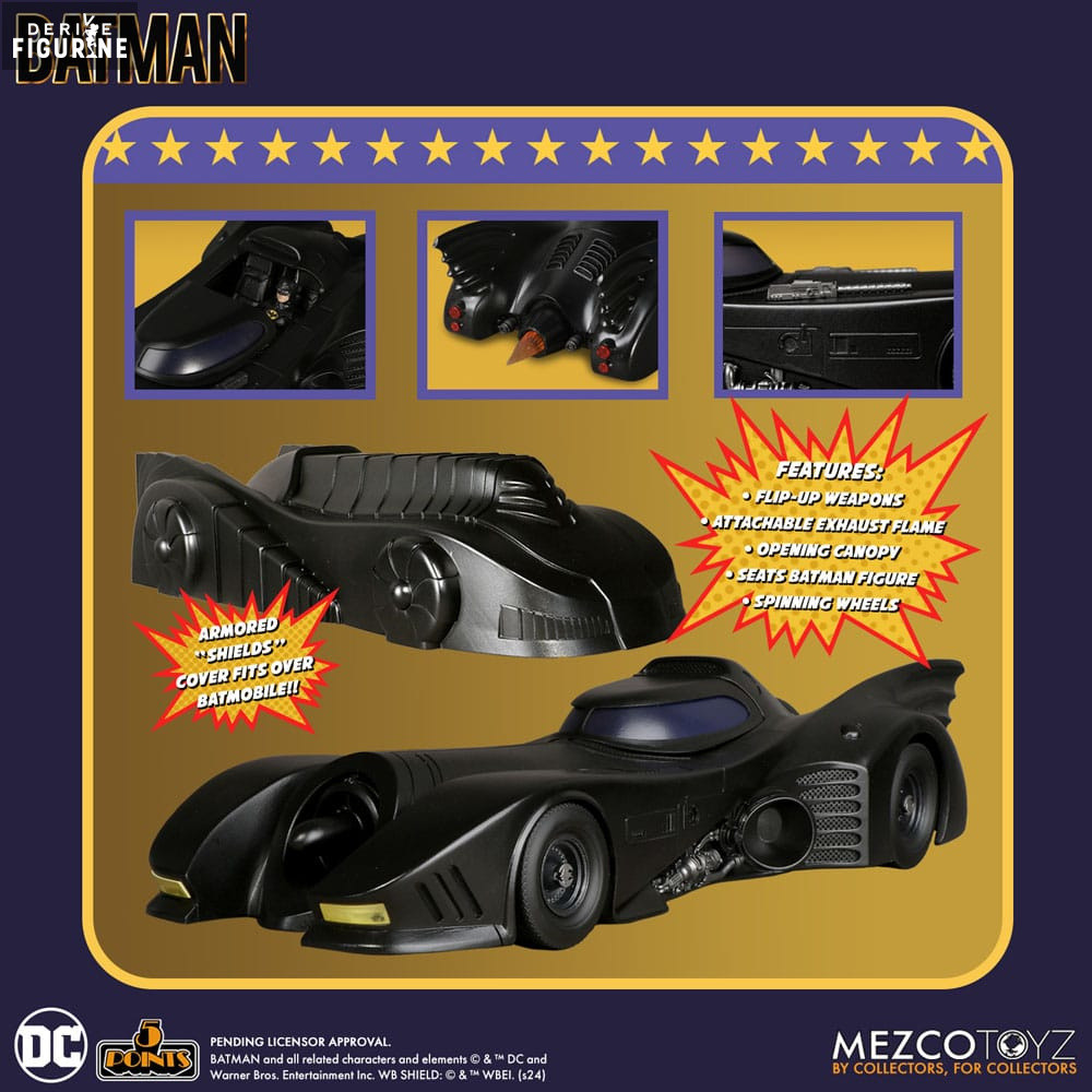 Batmobile figure, 5 Points - DC Comics - Mezco Toys