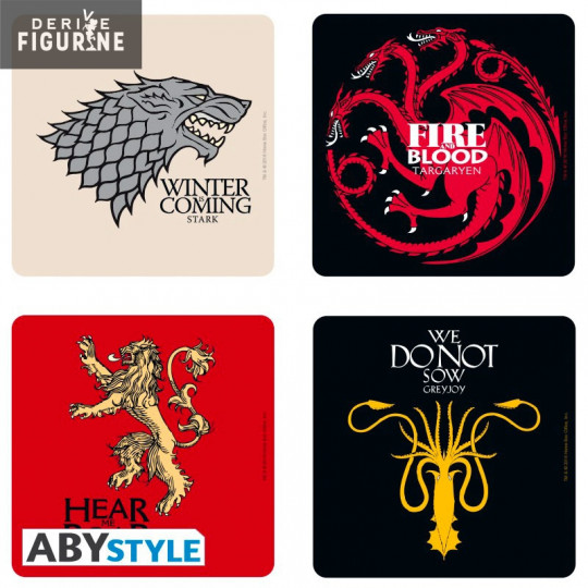 Game of Thrones coasters - Emblems of houses - ABYstyle