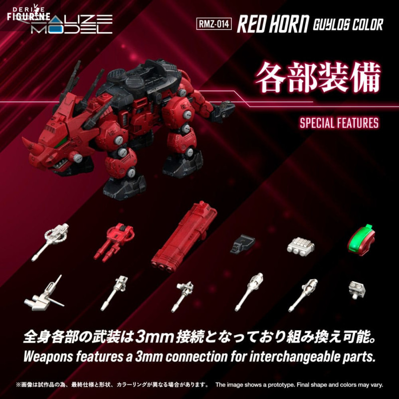 RMZ-014 Red Horn Styracosaurus Type figure, Plastic Model Kit - Zoids - Takara Tomy