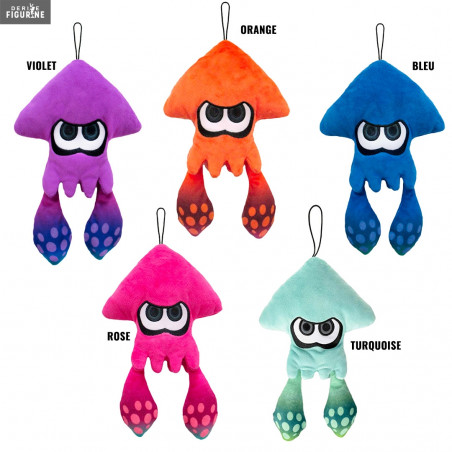 Peluche Calamar Inkling violet, rose, bleu, turquoise ou orange ...